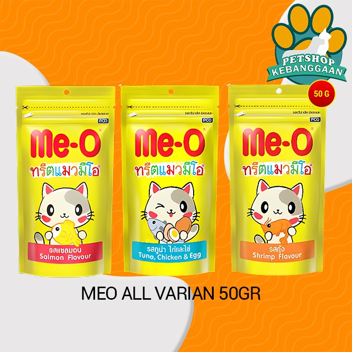 Jual Snack Makanan Kucing Cat treat Meo Dry Food 50 Gram | Shopee Indonesia