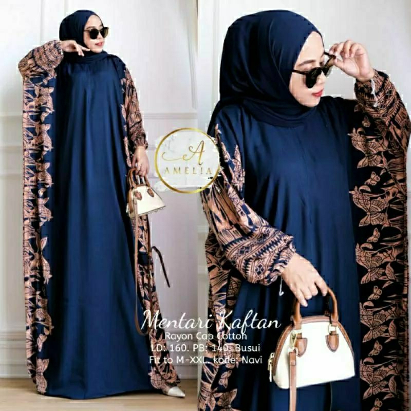 Jual Kaftan Batik Wanita Jumbo Terbaru Kaftan Kondangan Mewah Elegan ...