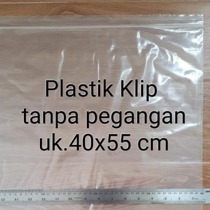 Jual PLASTIK KLIP JUMBO UK 40X55 CM ZIPLOCK BENING SUPER BESAR TEBAL 25 ...