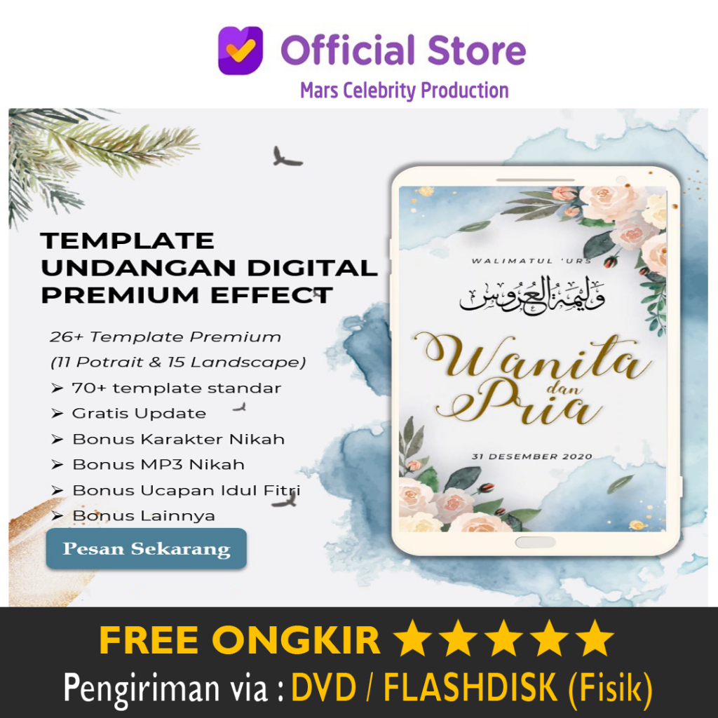 Jual Paket Template Video Undangan Digital Power Point PPT Powerpoint Slide Vidio | Shopee Indonesia