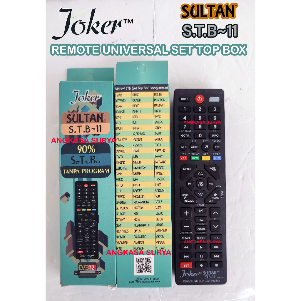 Jual Remote JOKER SULTAN 11 STB Universal Remot Set Top Box Tanpa ...