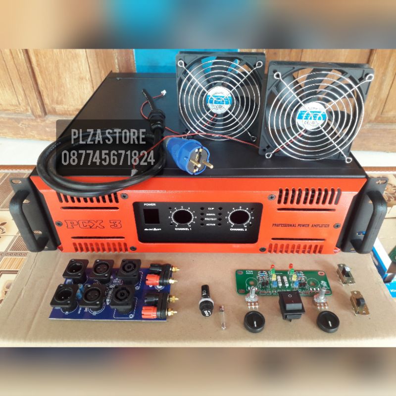 Jual Bok power amplifier PCX3/PCX3000 lengkap aksesoris ukuran 3U box power tipe pcx 3 komplit ...