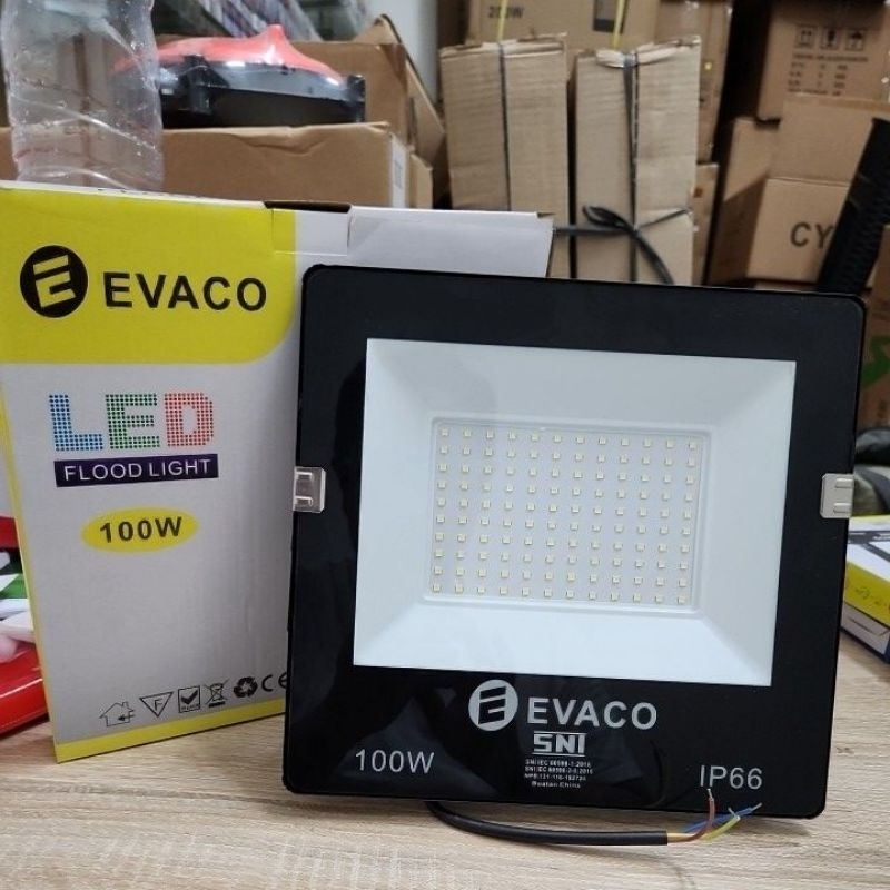 Jual Kap Lampu Sorot LED EVACO 100 WATT SNI IP66 | Shopee Indonesia