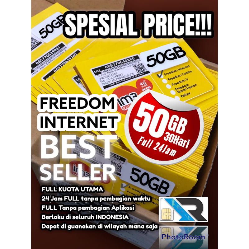 Jual KARTU PERDANA INTERNET KUOTA 50GB INDOSAT IM3 | Shopee Indonesia
