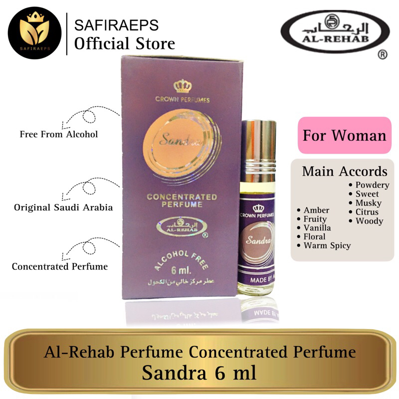 Jual Sandra Al-Rehab Parfum Roll 6 ml Saudi Arabia - Parfum Non Alcohol ...