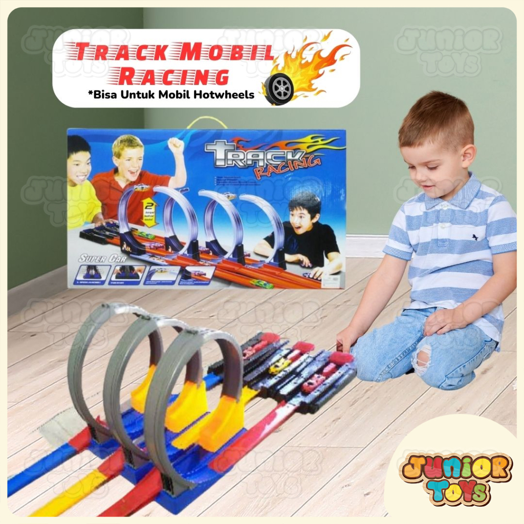 Jual Track Racing 2 Jalur Bisa Untuk Mobil Hotwheels Mainan Anak Laki ...