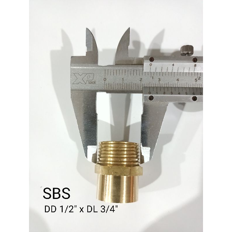 Jual Neple 3/4"x1/2" / Nepel sok sambung Kuningan drat luar 3/4inch x drat dalam 1/2inch ...