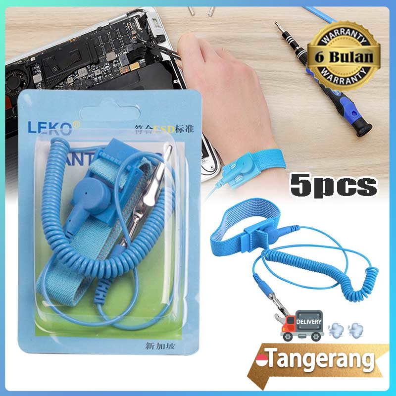 Jual 5pcs/set Gelang Anti Static Statis Wrist Strap Antistatic ESD Anti ...