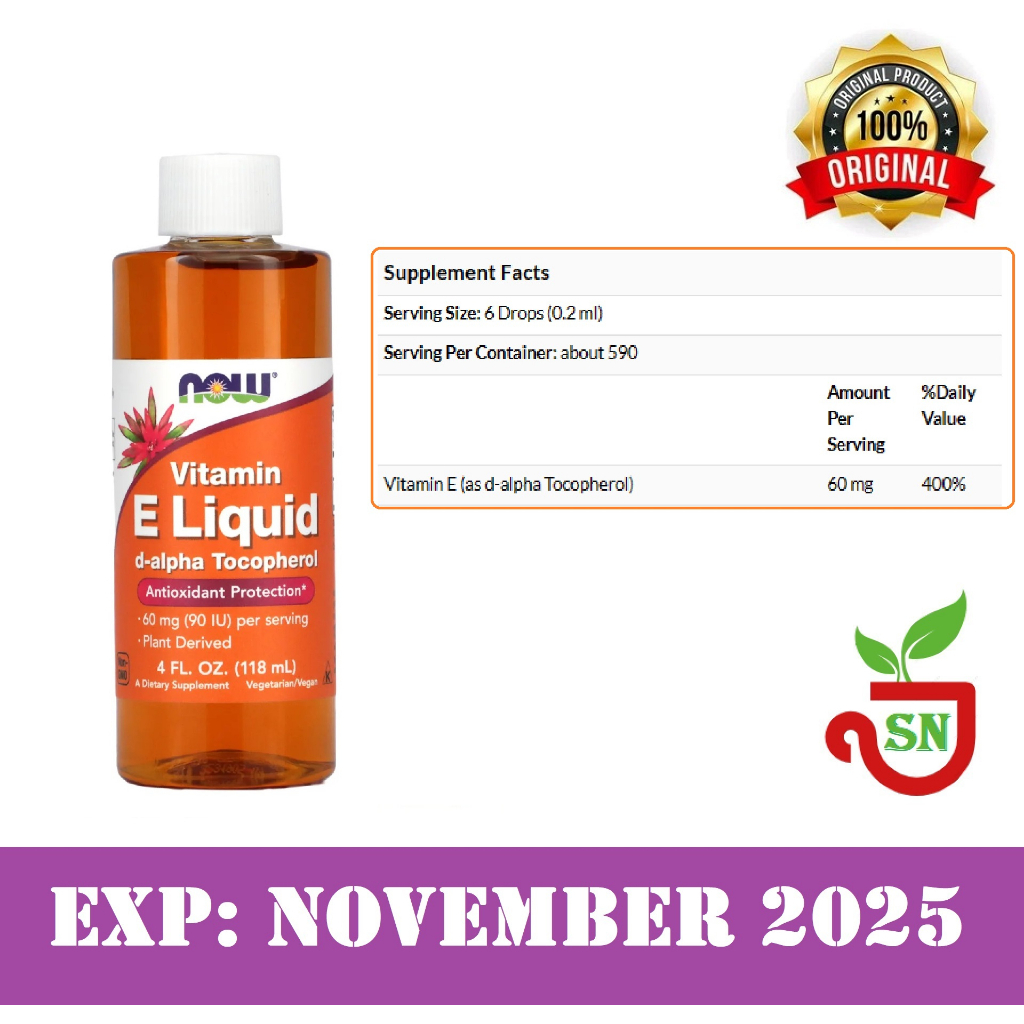 Jual Vitamin E Liquid, D-Alpha Tocopherol, 4 fl oz (118 ml) | Shopee ...