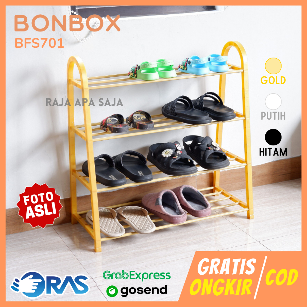 Jual Rak Sepatu Sendal Minimalis Aesthetic Estetik 4 Susun Modern Besi ...