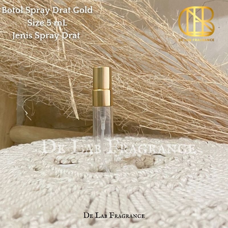 Jual botol parfum travel size 5 ml spray gold tutup almunium/botol ...