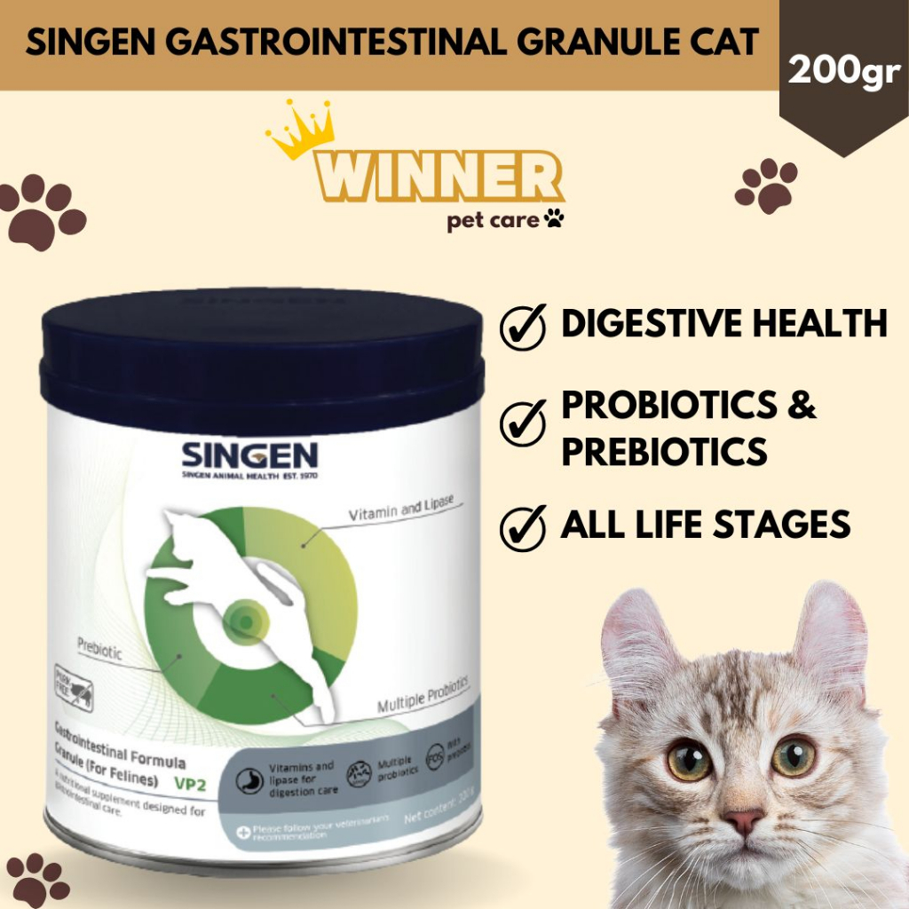 Jual Singen VP2 Gastrointestinal Formula Granule Cat 200gr | Shopee ...
