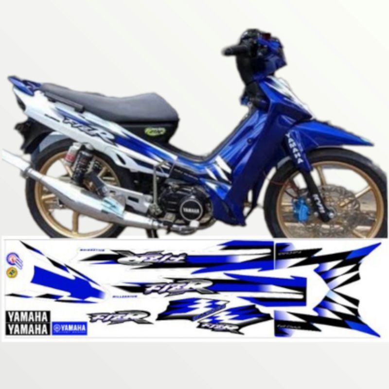 Jual Striping Sticker Motor Yamaha Fiz r Millenium Biru Putih Tahan ...