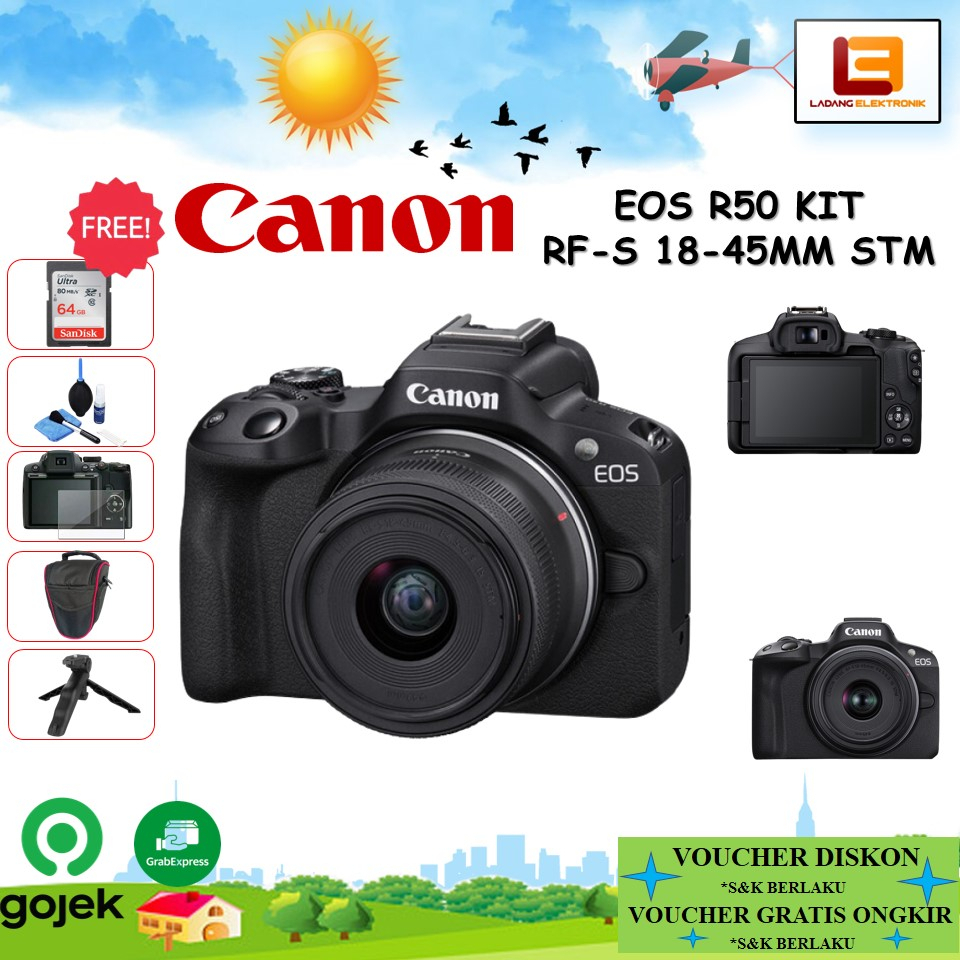 Jual Canon EOS R50 R 50 Kit RF-S 18-45mm STM Mirrorless Kamera - Resmi ...