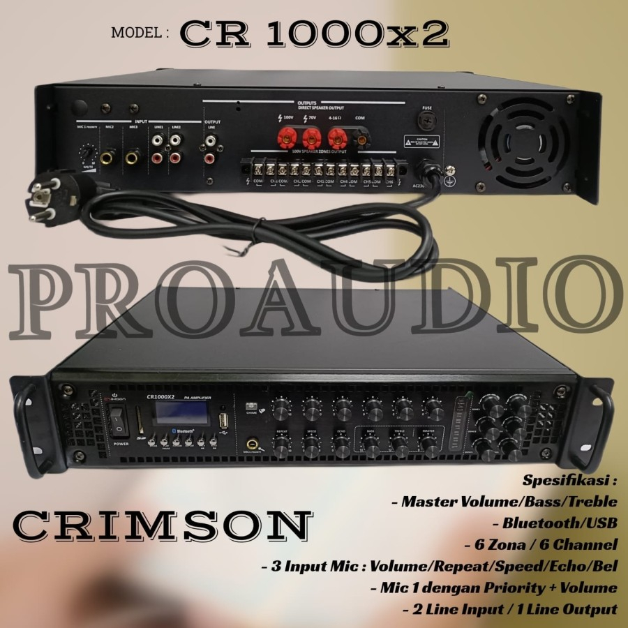 Jual Power Amplifier Crimson CR1000x2 CR 1000 x 2 CR1000 x 2 BT Original | Shopee Indonesia