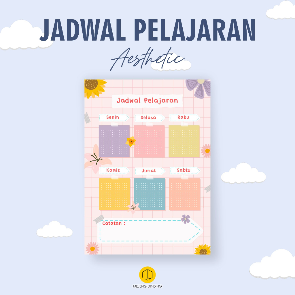 Jual JADWAL PELAJARAN CUSTOM / POSTER PELAJARAN / Poster Edukasi JADWAL ...