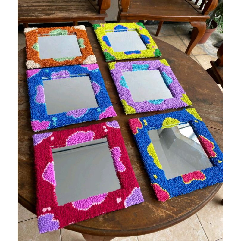 Jual Persona Blobs Rug Mirror cermin kaca hias punch needle handmade ...