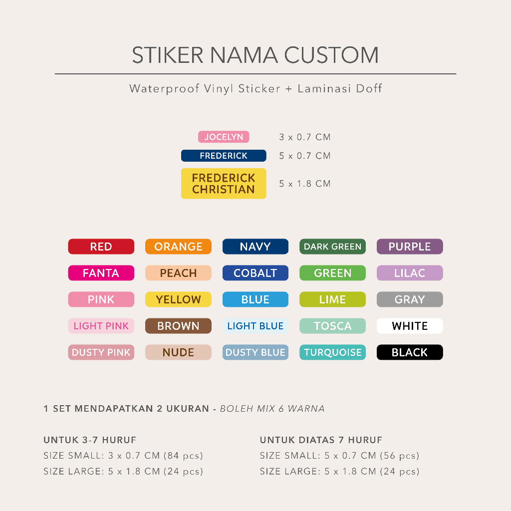 Jual Custom Sticker / Stiker Nama Anak Custom / Stiker Pensil | Shopee ...