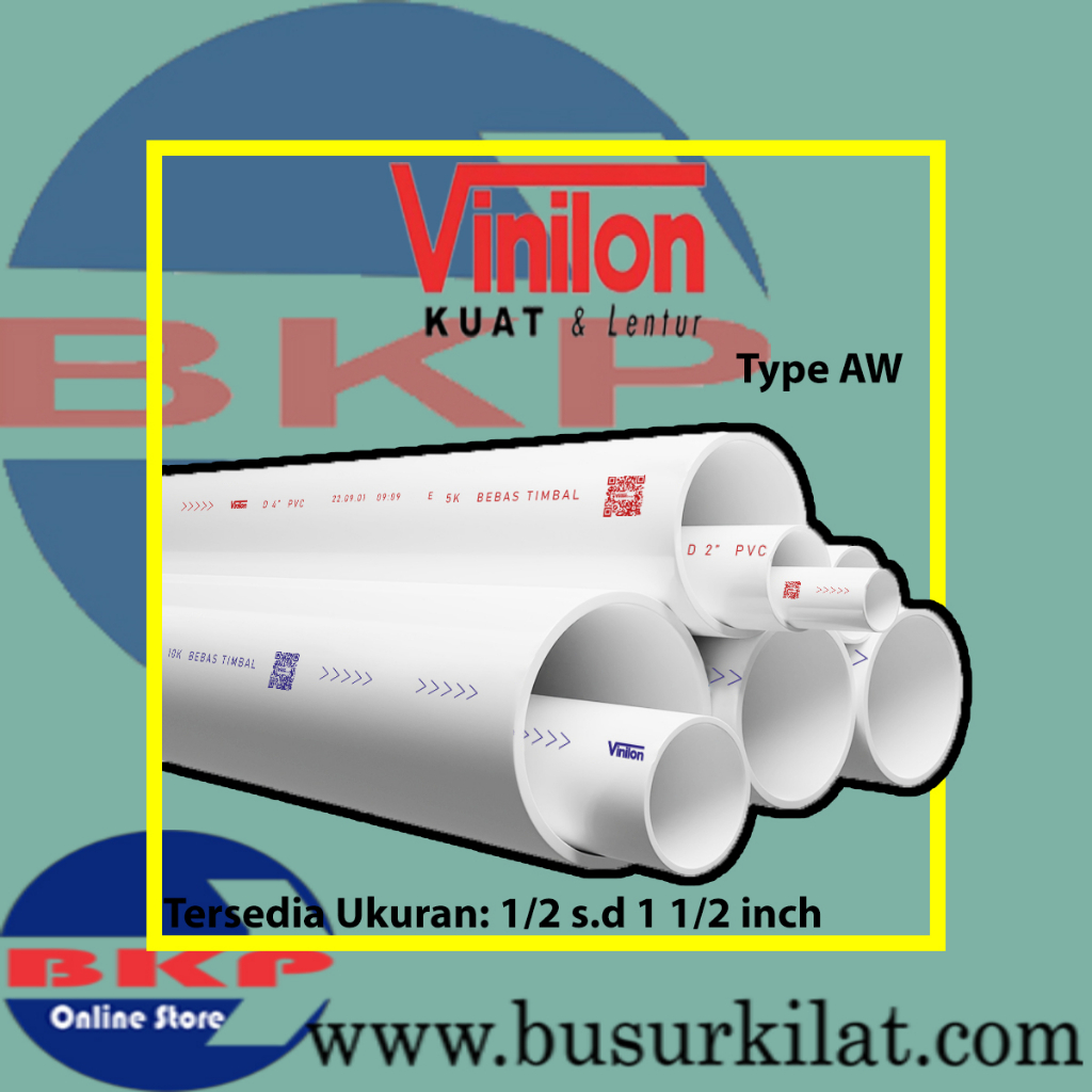 Jual Pipa Pvc Vinilon uk. 3/4 inch Type AW | Shopee Indonesia