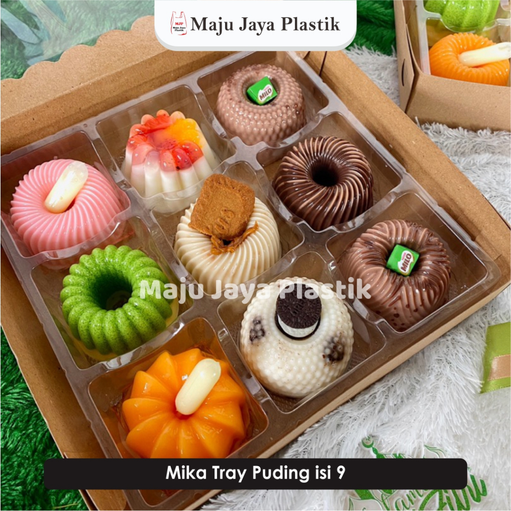 Jual TRAY MIKA PUDING mini DAN CAKE ISI 9 SLOT Mika Alas Tatakan Puding ...