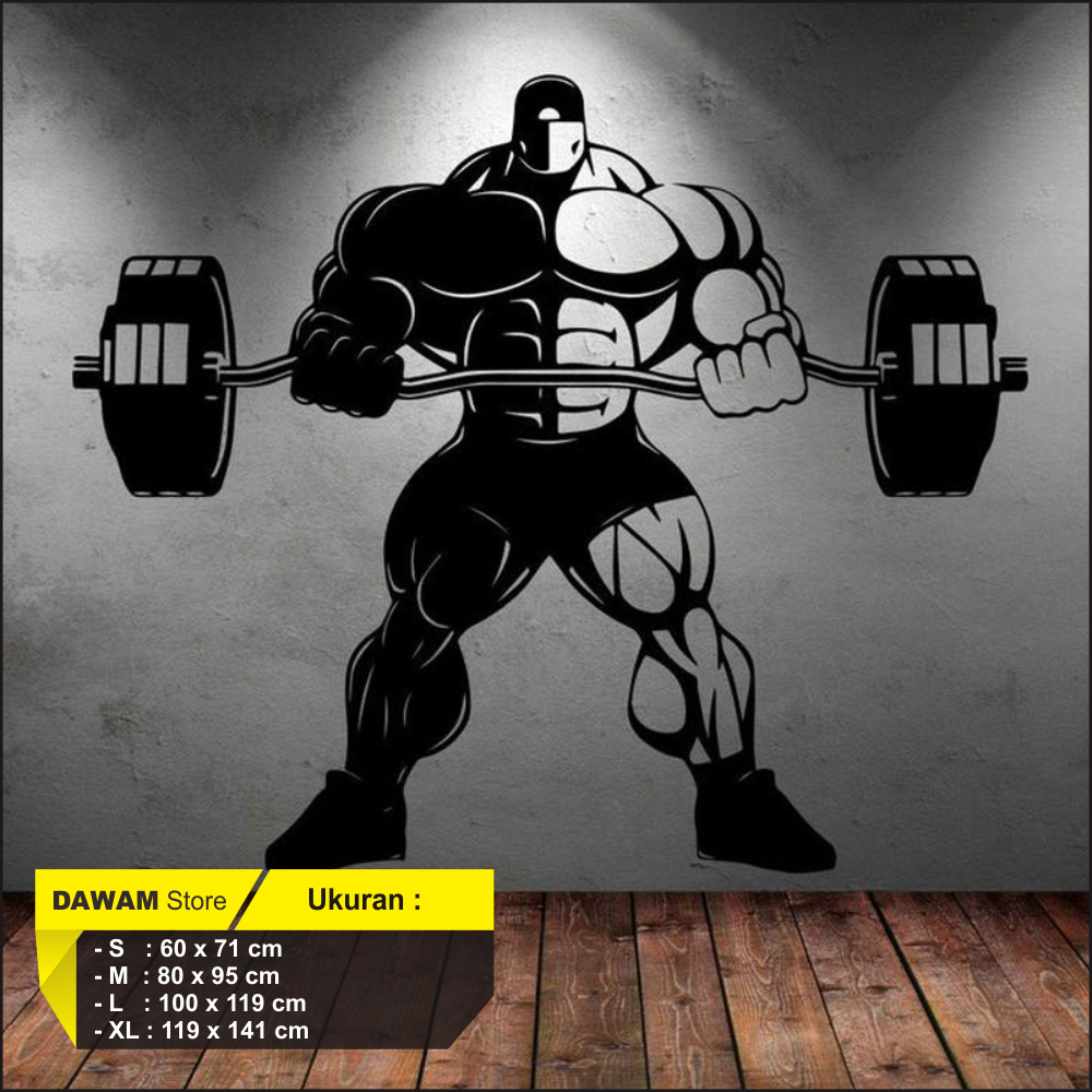 Jual Cutting Wall Sticker Dinding Tembok Kaca Stiker Fitness Home GYM ...