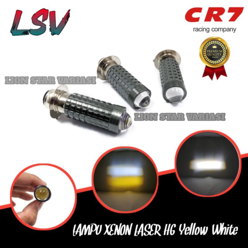 Jual Lampu Utama LED H6 Laser CR7 Jauh Dekat Putih Kuning Lampu Depan LED Xenon Laser Motor ...