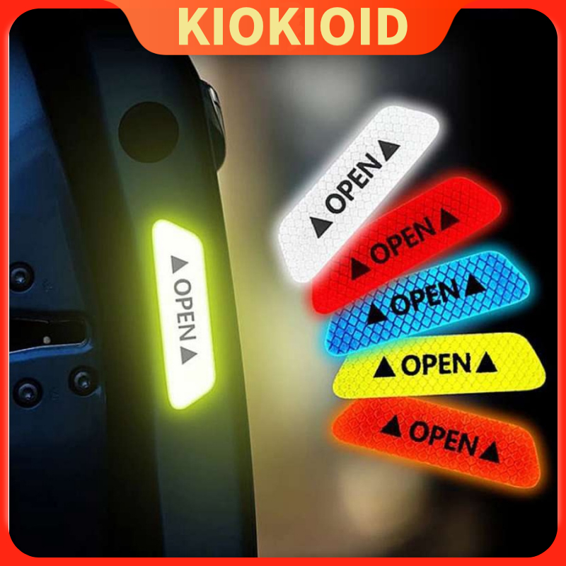 Jual 4Pieces Stickers Car Doors Reflective Warning Sign reflektif ...