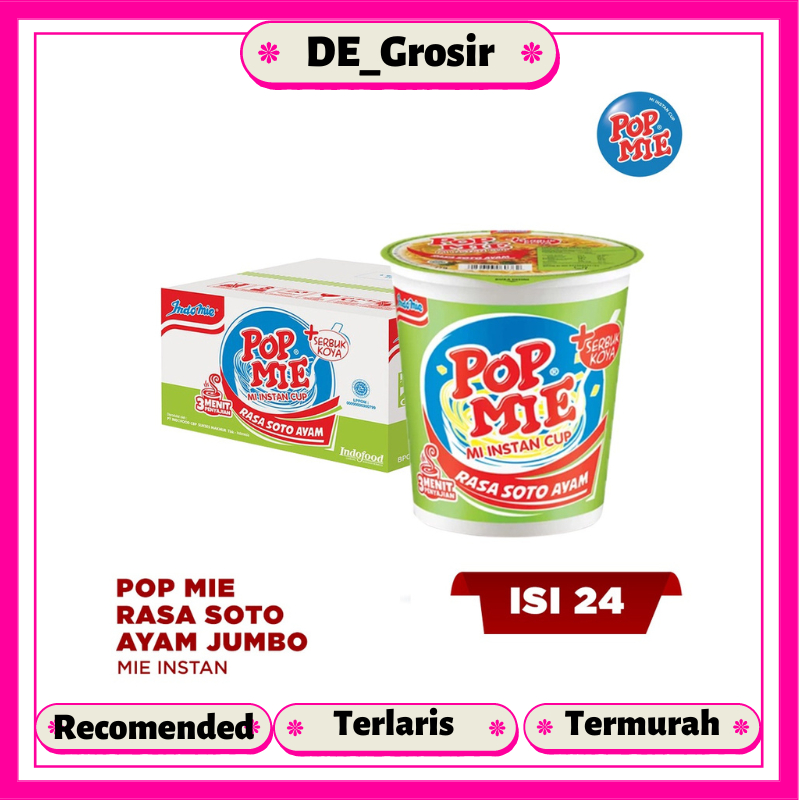 Jual Pop Mie Rasa Soto Ayam Jumbo 77gr Dapat 1 Dus Isi 24 Pcs | Shopee ...