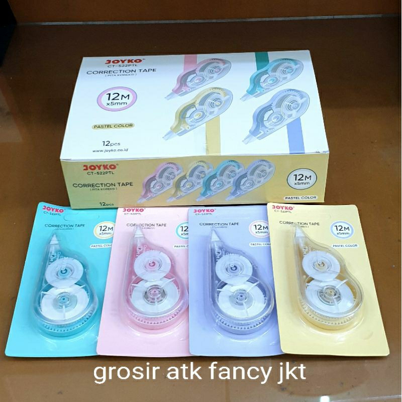 Jual 522 Tipex Kertas Correction Tape Pita Koreksi Joyko Pastel CT ...