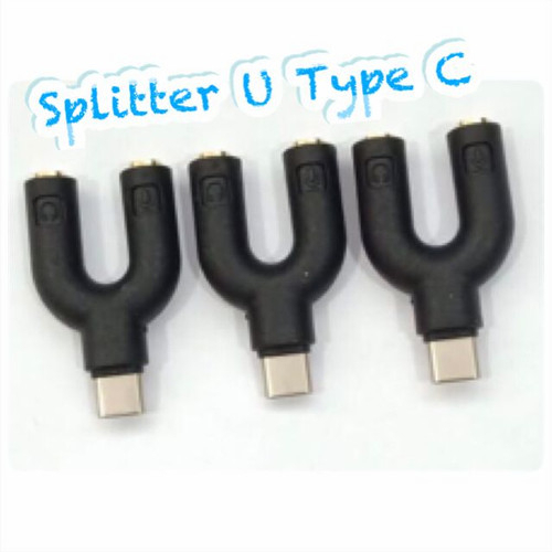 Jual Audio Jack type C splitter U 2in1 / Type C audio splitter 2in1 ...
