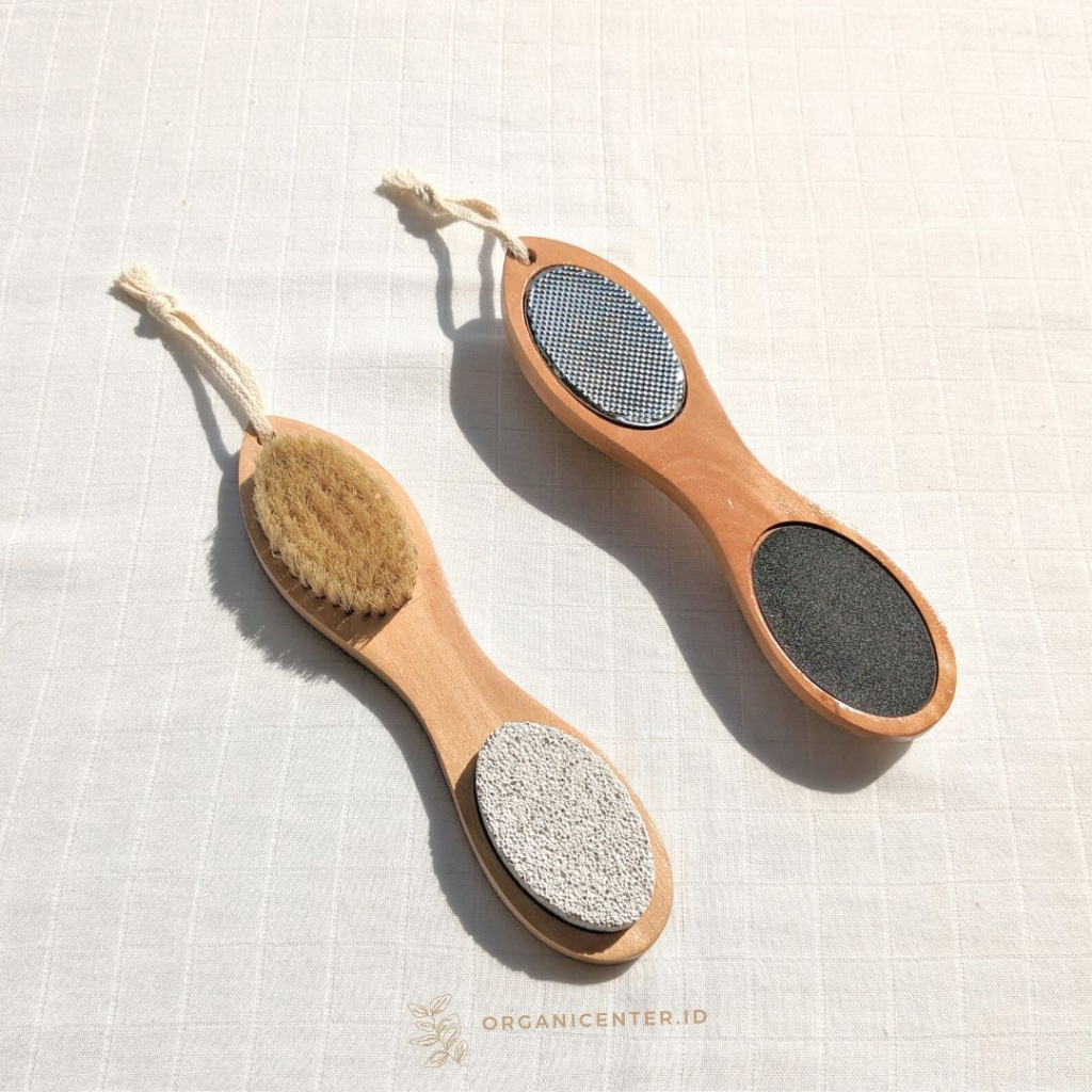 Jual Bamboo Foot Scrubber 4 in 1 Batu Apung Penggosok Tumit Kaki Kayu ...