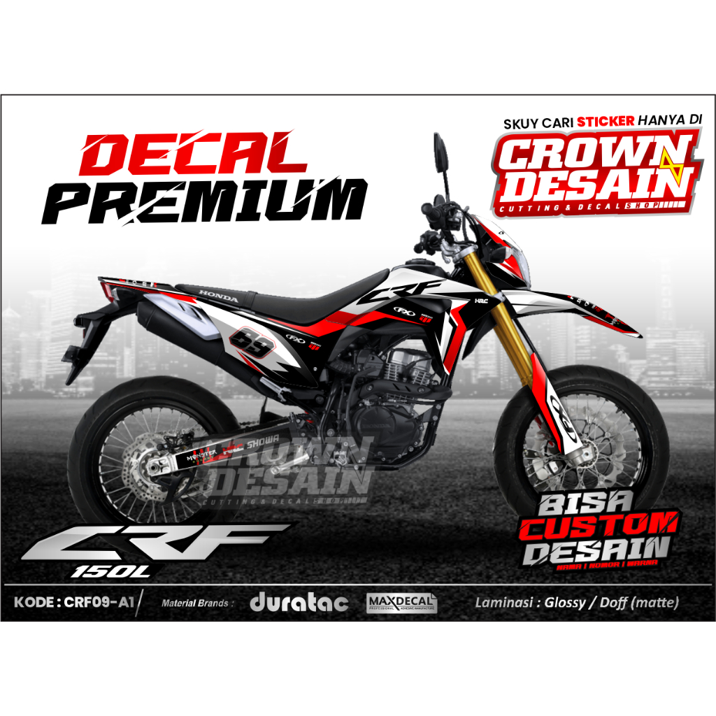 Jual Decal Stiker CRF 150 L Trail Supermoto Fullbody Custom - Dekal Sticker CRF 150L Decal ...