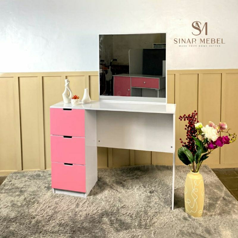 Jual Meja Rias Pink Minimalis (FREEONGKIR JAWA DAN BALI) | Shopee Indonesia