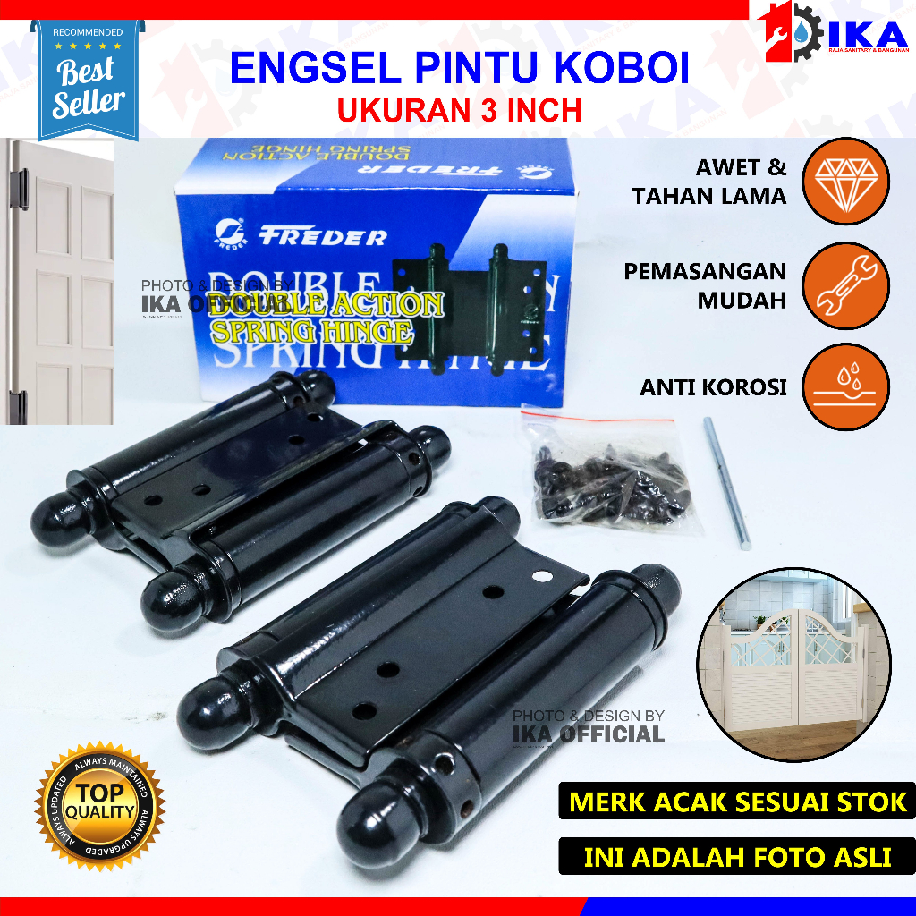 Jual Engsel Pintu Koboi DUA 2 arah bolak balik 3" inch pegas aksi ganda ...