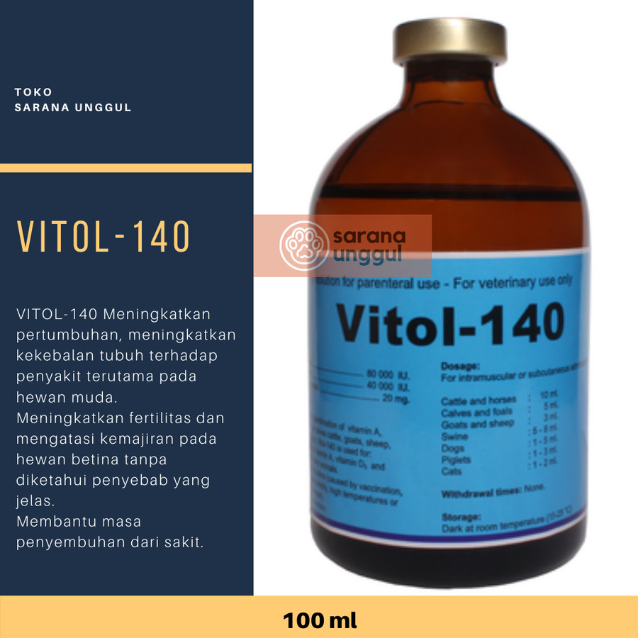 Jual VITOL-140 100 ml Vitamin ADE Memperbaiki Kondisi & Produktivitas Hewan | Shopee Indonesia