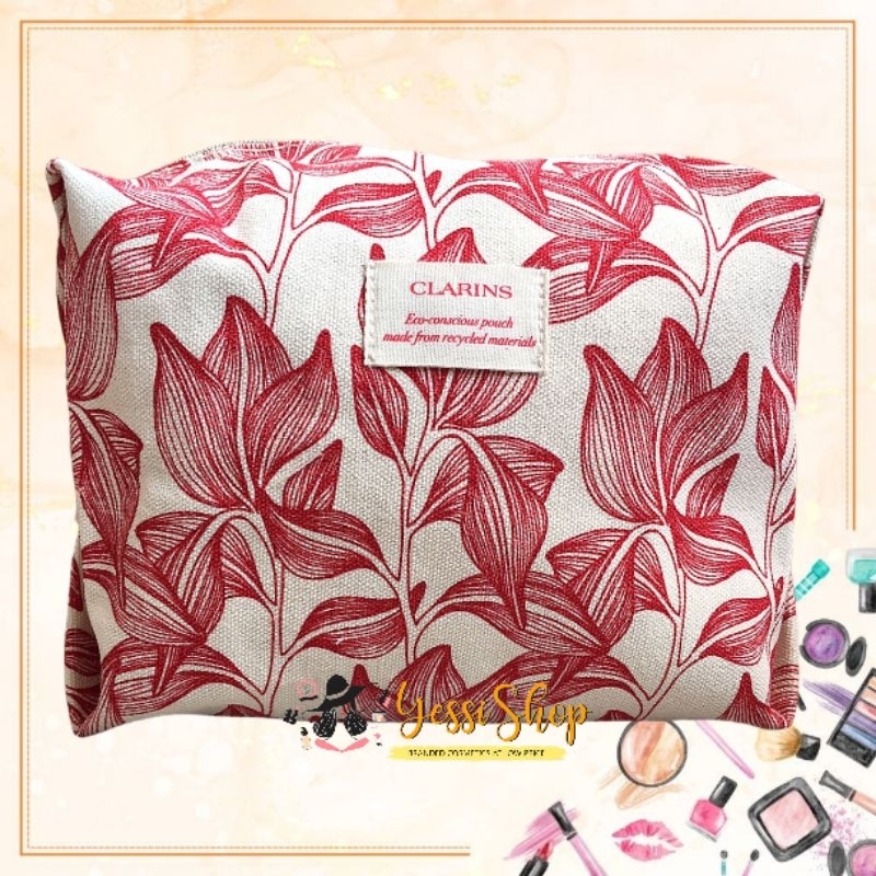 Jual Clarins Eco-Conscious Red Leaves BIG Pouch | Shopee Indonesia