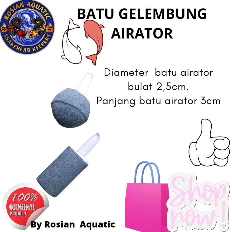 Jual Batu Gelembung Aerator Batu Oksigen Aquarium filtrasi Bulat dan ...