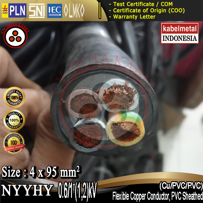 Jual Kabel NYYHY 4x95 mm2 / KABELMETAL (KMI)/ SUPREM CABLE/4x95mm/4 x ...