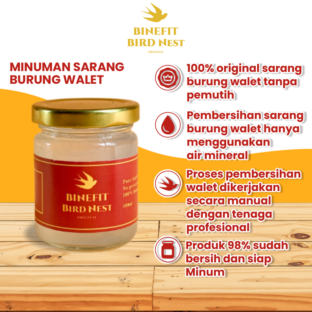 Jual Binefit-Minuman Sarang Burung Walet Asli 100ml | Shopee Indonesia