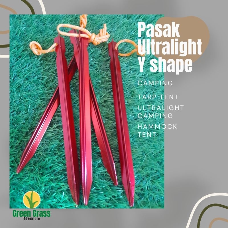 Jual Pasak tenda flyshet aluminium alloy 7075 model Y stake shape kuat ...