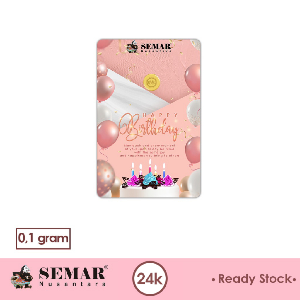 Jual Logam Mulia SMG Press Gold Gift Series Birthday 0.1Gram Emas ...