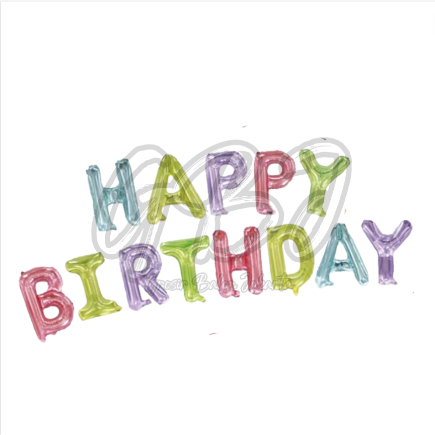 Jual [PAKET BALON] Balon Foil Huruf set Happy Birthday - isi 13 pcs ...