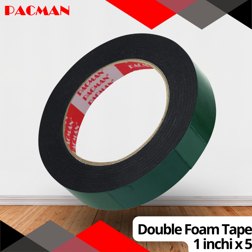 Jual 24 MM Foam Tape 1 inchi Lakban Double Foam Isolasi Solatip Pacman Pita Perekat Busa lakban ...