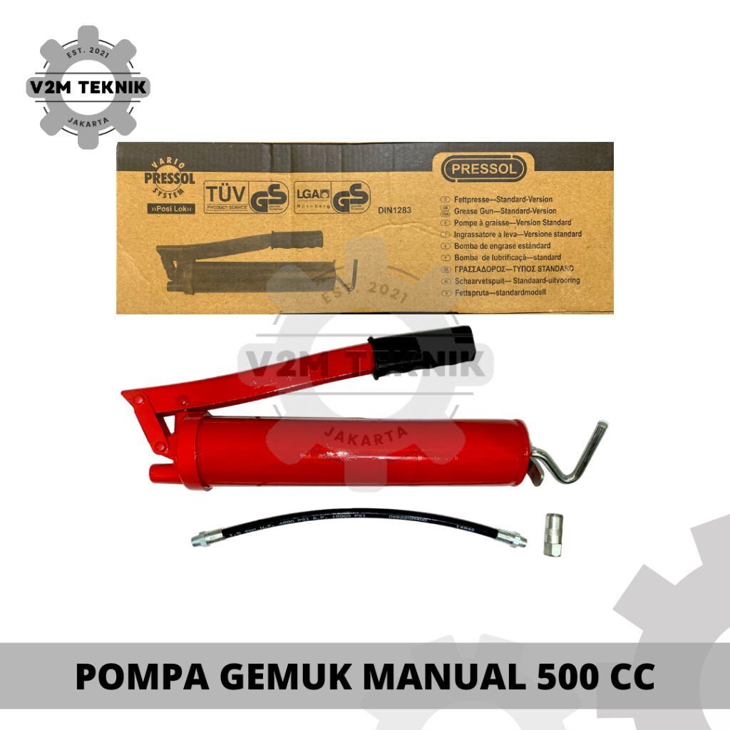 Jual Grease Gun 500cc Pressol / Pompa Gemuk Tangan 500cc PRESSOL ...