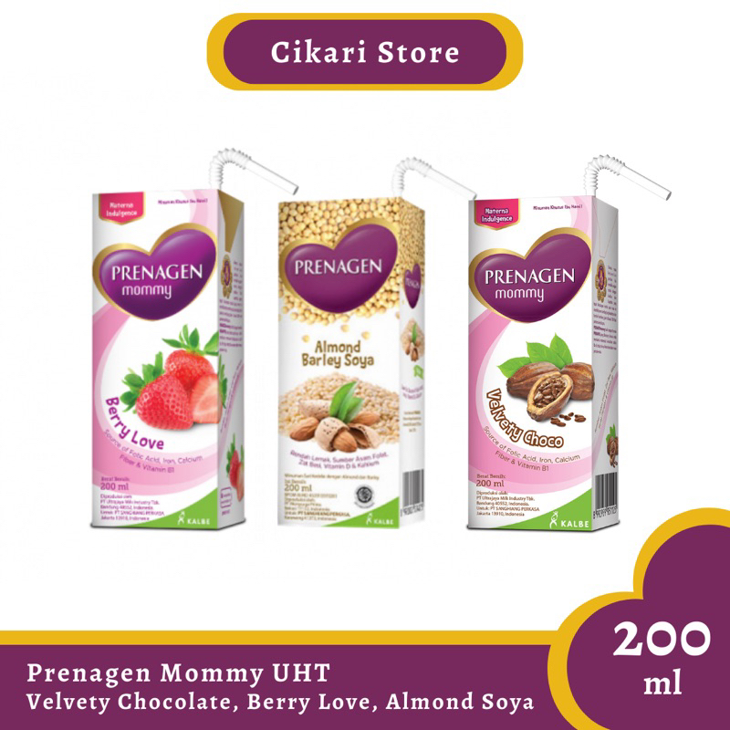 Jual PRENAGEN MOMMY UHT || 200 ml || Velvety Choco || Berry Love || Almond Barley Soya || susu ...