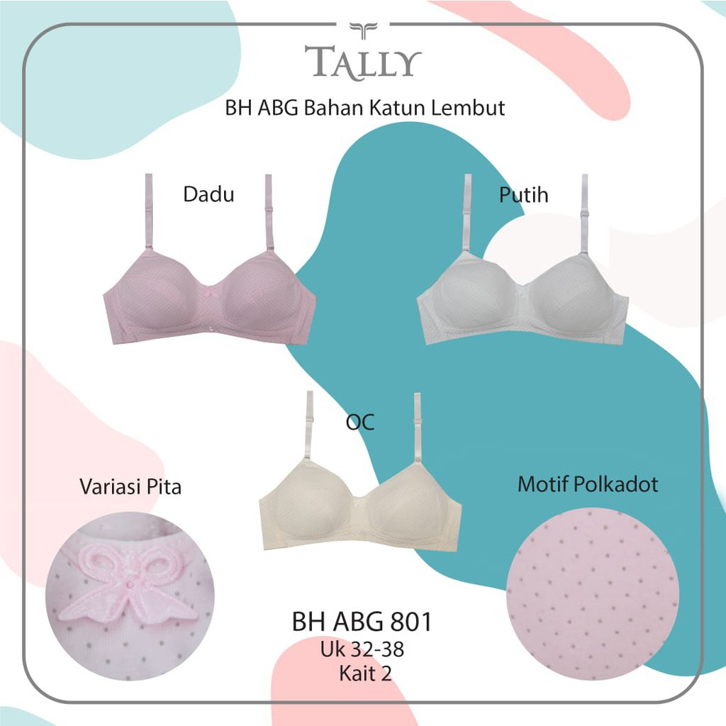 Jual TALLY BRA BH REMAJA ABG 801 | SIZE 32 - 38 | BUSA TIPIS | TANPA ...