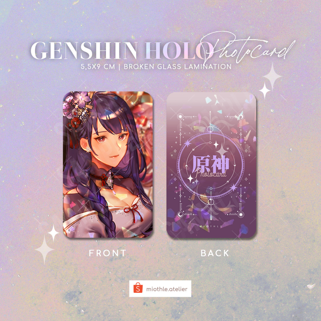 Jual Genshin Impact Holo Photocard Diluc Jean Raiden Ei Yae Miko 0203
