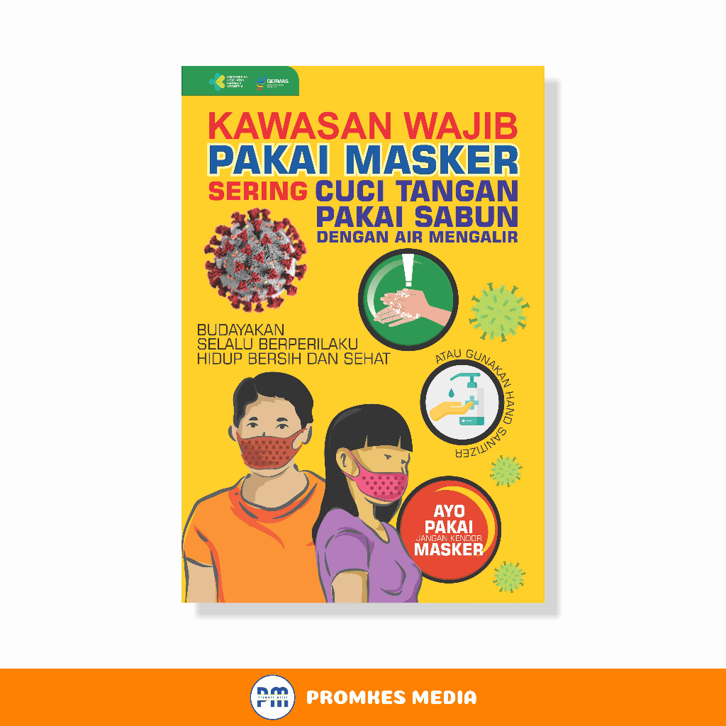 Jual Poster Kesehatan, Poster Kawasan Wajib Masker, Pencegahan ...
