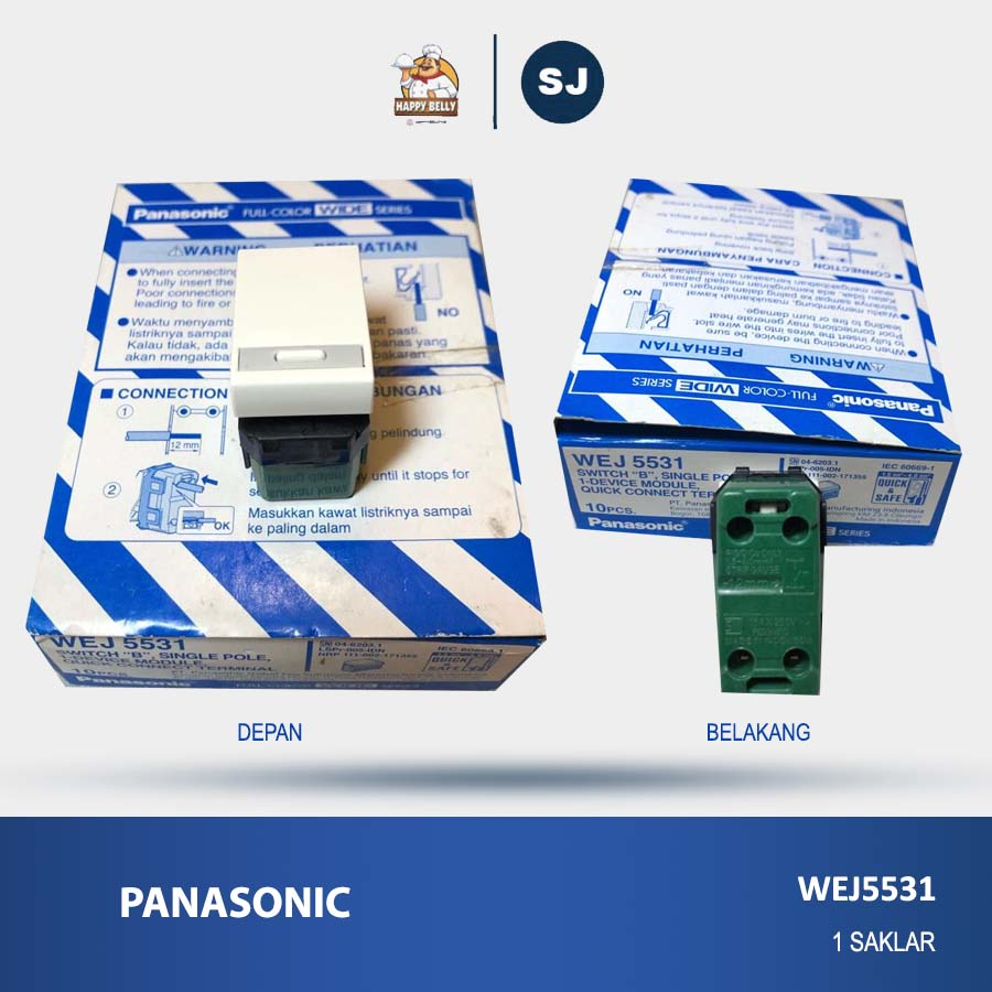 Jual Panasonic Saklar Tunggal Engkel 1 Gang Wide Series WEJ5531 WEJ ...