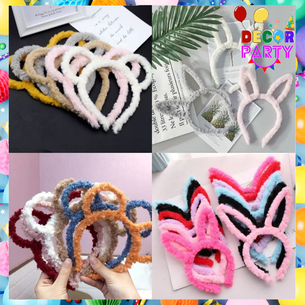 Jual DP Bando Lucu Karakter Hewan Bulu Halus Bondu Motif Kuping Kelinci ...